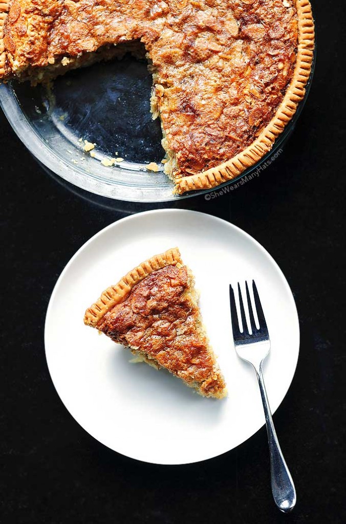Almond Oatmeal Cheesecake Pie Recipe - She Wears Many Hats